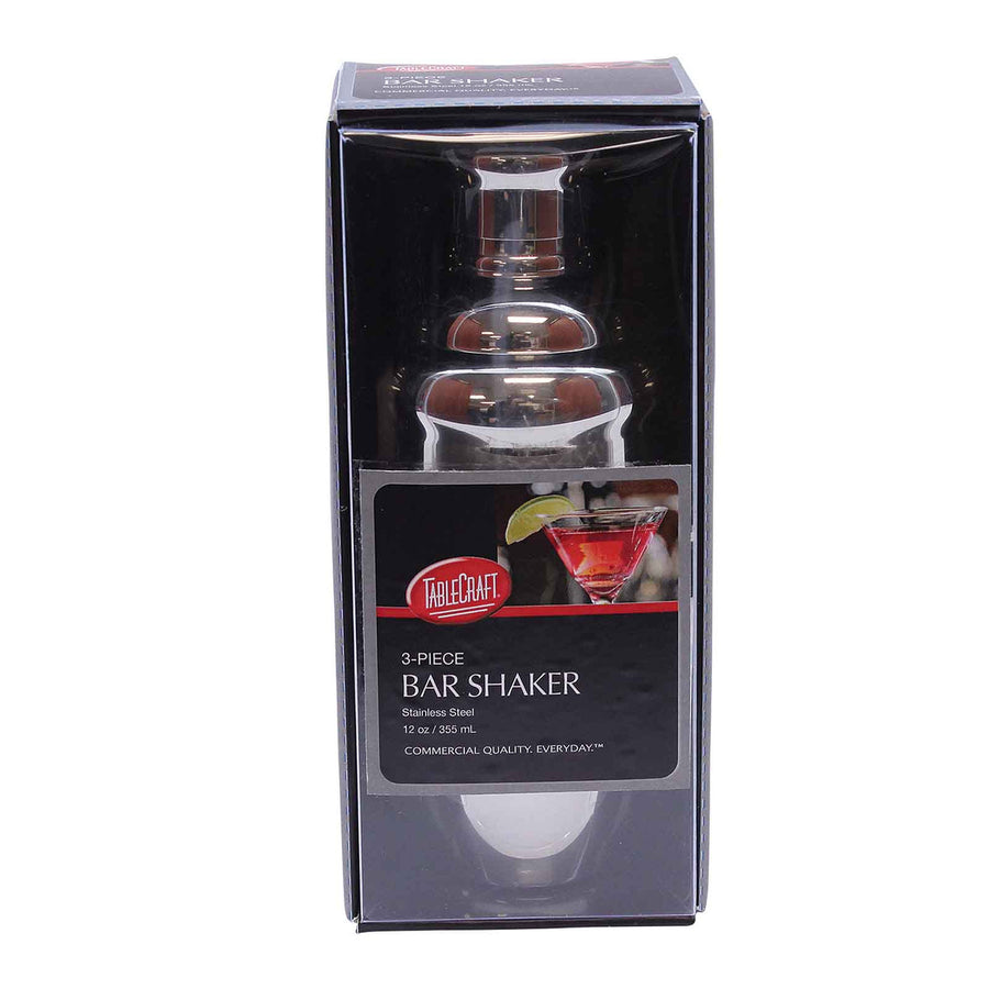 Tablecraft 1212 12 Oz Cocktail Shaker 3 Piece
