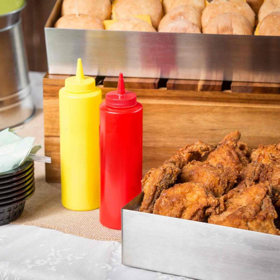 Tablecraft 12463K 24 Oz Wide Mouth Red Squeeze Bottle