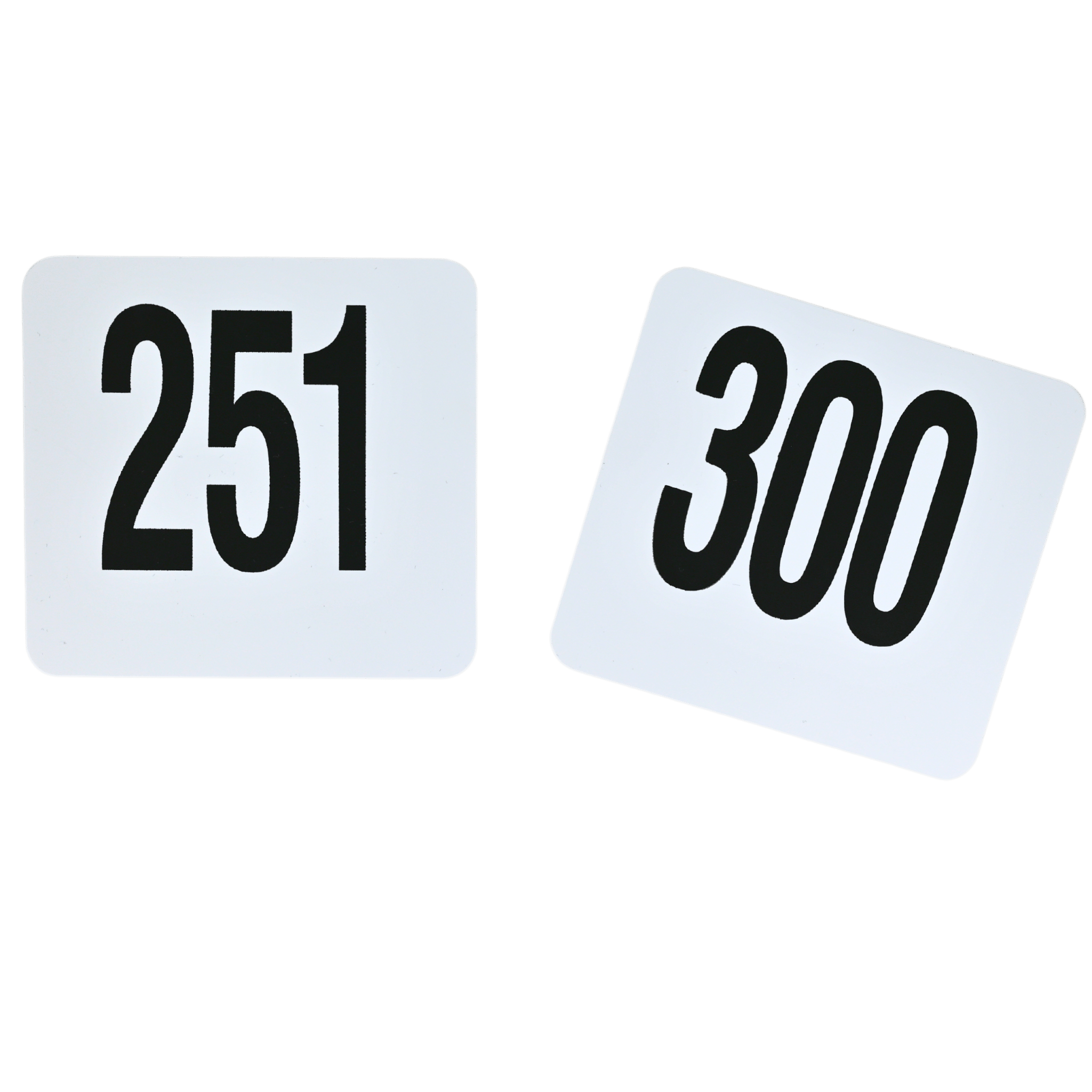 4" Table Numbers 251-300