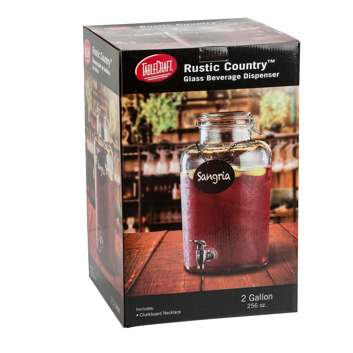 Tablecraft BDG2000 2 Gallon Rustic Beverage Dispenser