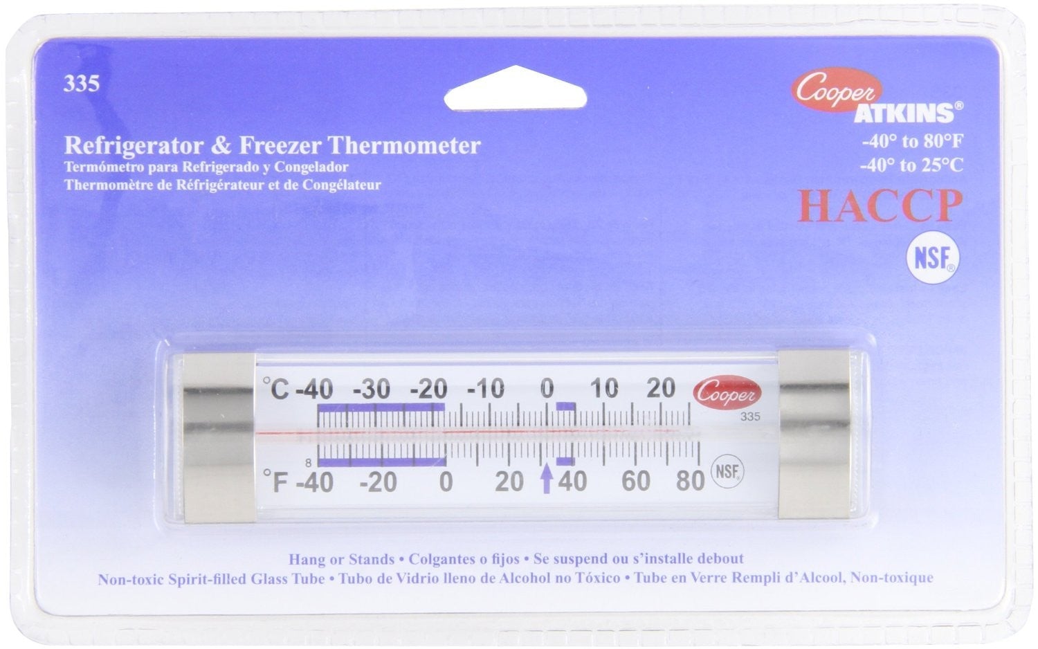 Cooper 335-01 Refrigerator Freezer Horizontal Thermometer