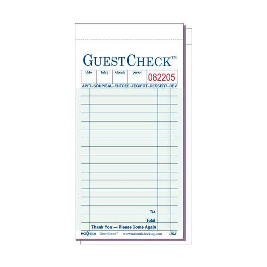 Guestcheck 3.5X6.75 2-Part Paper With Carbon (G6000)
