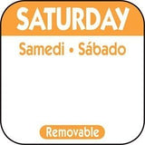 Saturday 1" Square Removable Label - Orange