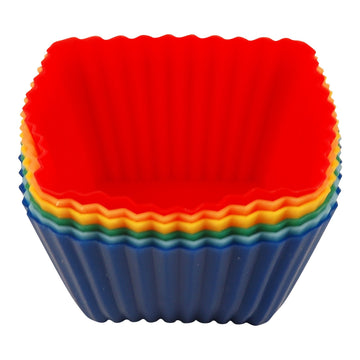 Square Baking Cups Non-Stick Silicone 6/Set