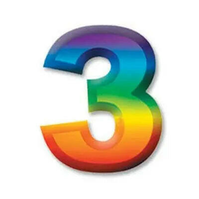 Beistle 55076-3 11" Plastic Rainbow Number 3 | Shop Disposables